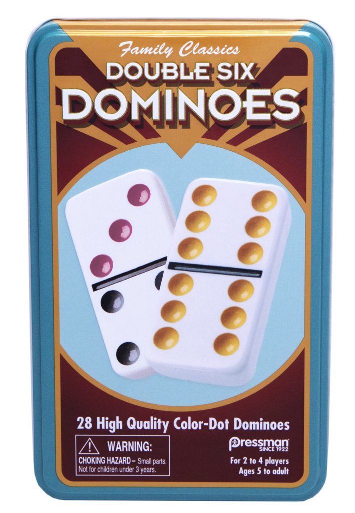 Dominoes: Double Six Color Dot Dominoes in Tin - Goliath